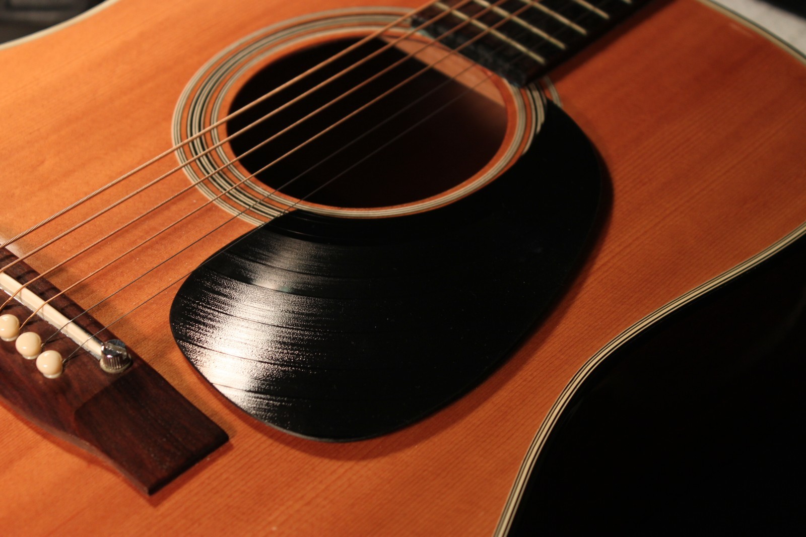 Retro Album Art Record Grooves LP Pickguard Acoustic Guitar Vintage ...