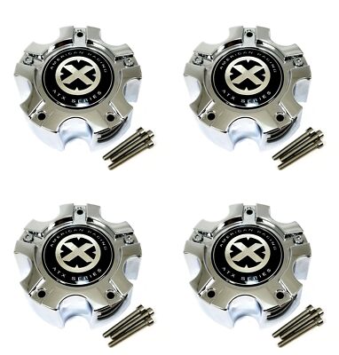 4 ATX Series Chrome Wheel Center Hub Caps for 5Lug AX188 Ledge | eBay