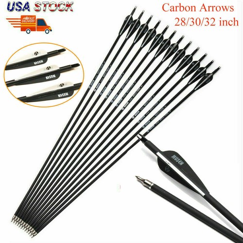 28/30/32 inch Carbon Arrows OD 7.8mm Practice Archery For Compound ...