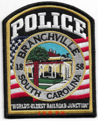 Branchville "Oldest R.R. J", SC (3.5" x 4.5") shoulder police patch ...