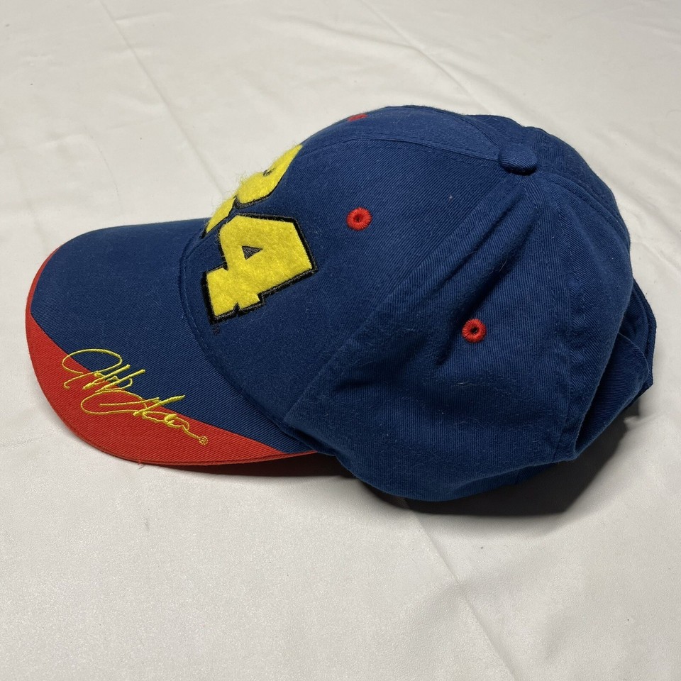 Vintage 90s Jeff Gordon Hat Cap Blue Logo NASCAR Racing #24 Chevy ...