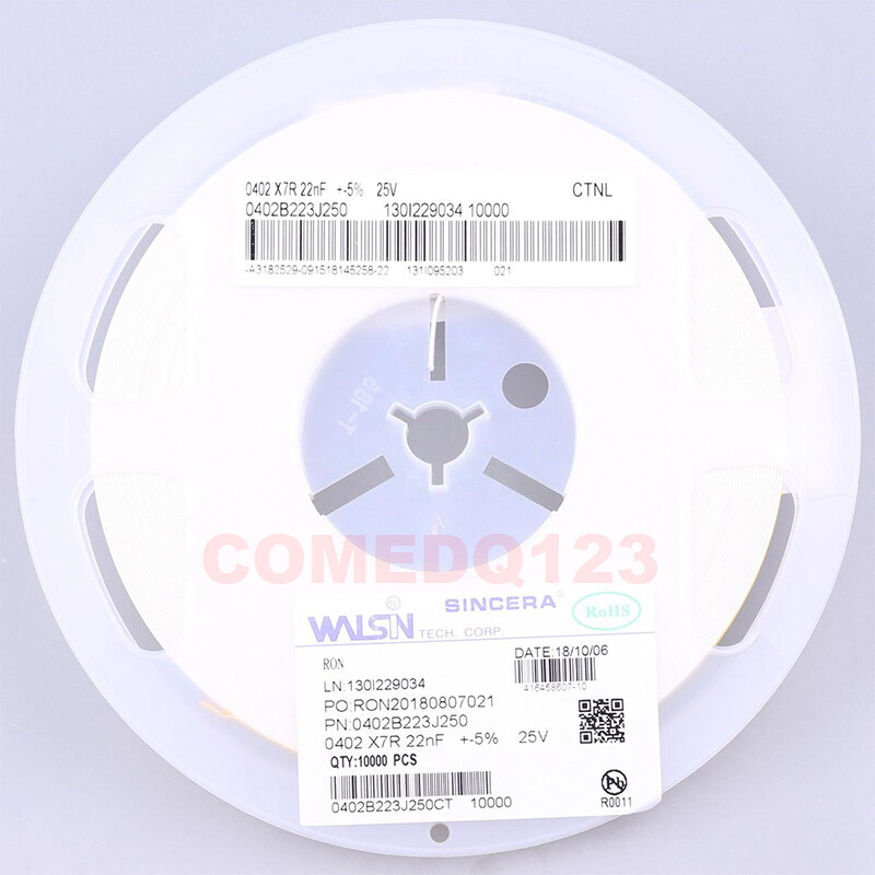 10000PCS/Reel 0402 22nF 25V X7R ±5% 0402B223J250CT Walsin Ceramic ...