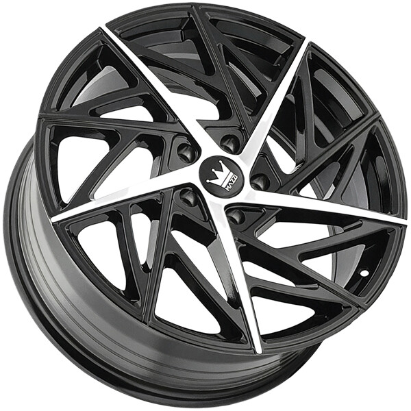 (Set-4) Mazzi 377 Freestyle 18x8 5x112 +35mm Black/Machined Wheels Rims ...