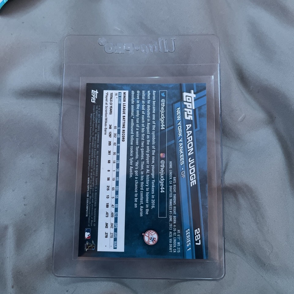 2017 Topps Series One - Fielding #287 Aaron Judge Rookie (RC) | eBay