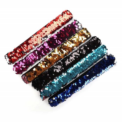 Reversible Sequin Slap Snap Arm Band Bracelet 1x Assorted Sparkly ...