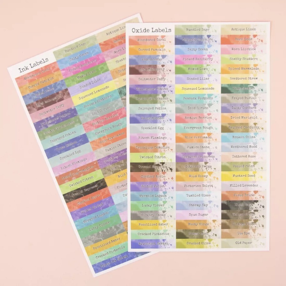 Distress Inks Labels & Distress Oxides Labels Ranger/Tim Holtz (68 ...