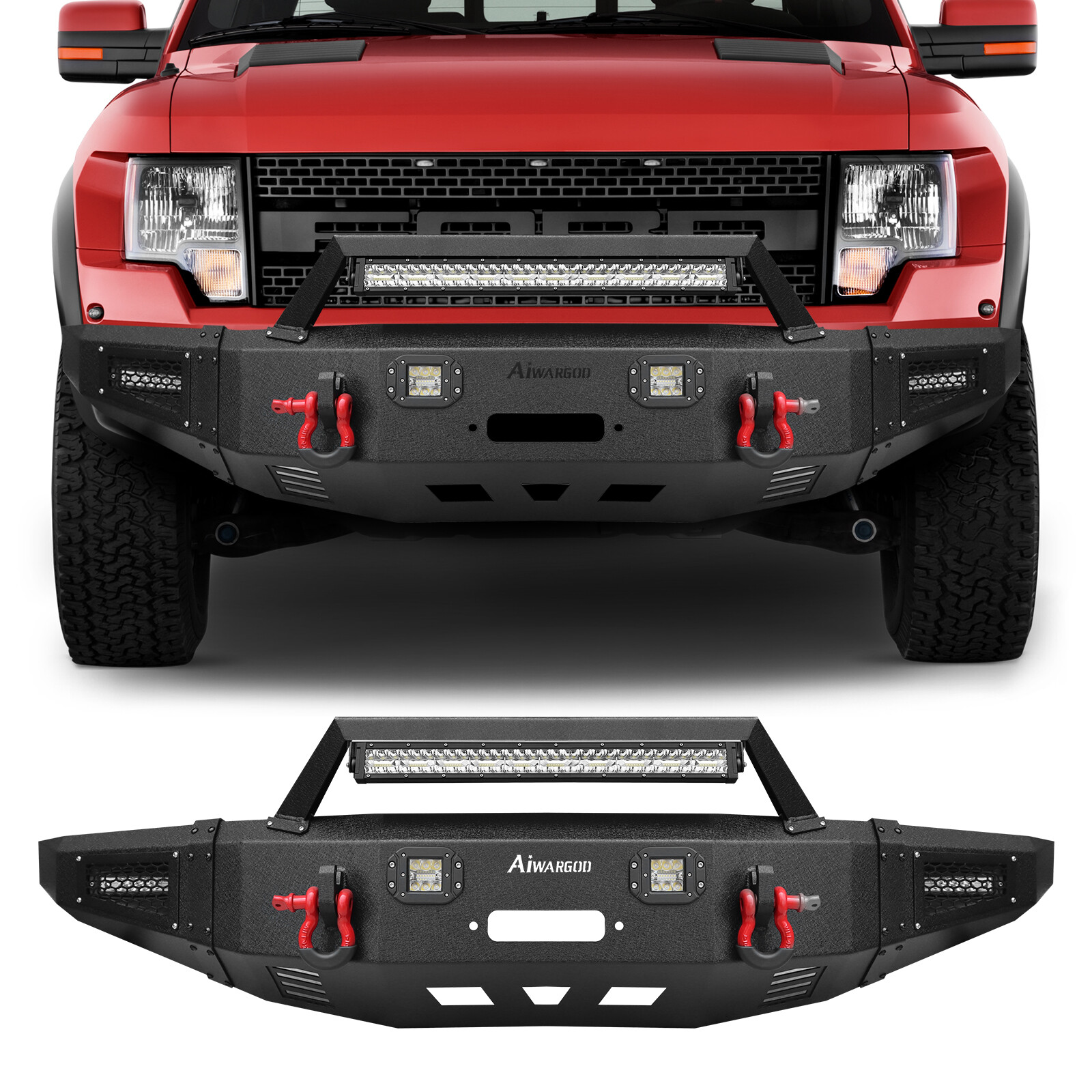 Fits 2010-2014 Ford F-150 SVT Raptor Steel Front Rear Bumper w/Winch ...