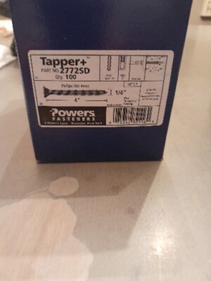 Powers Fasteners 277SD-PWR Concrete Screw Anchor Box of 100 | eBay