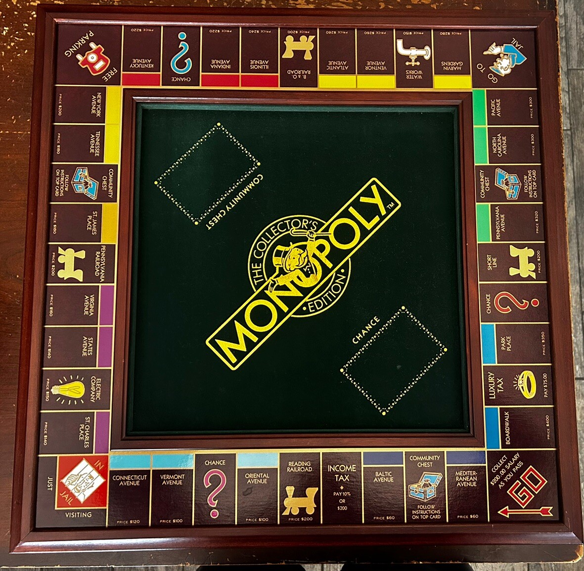 Vintage Franklin Mint Monopoly Collector's Edition Wood Game Board ...