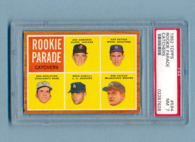 1962 Topps BOB UECKER #594 Rookie Parade Catchers RC Card PSA 7 ...