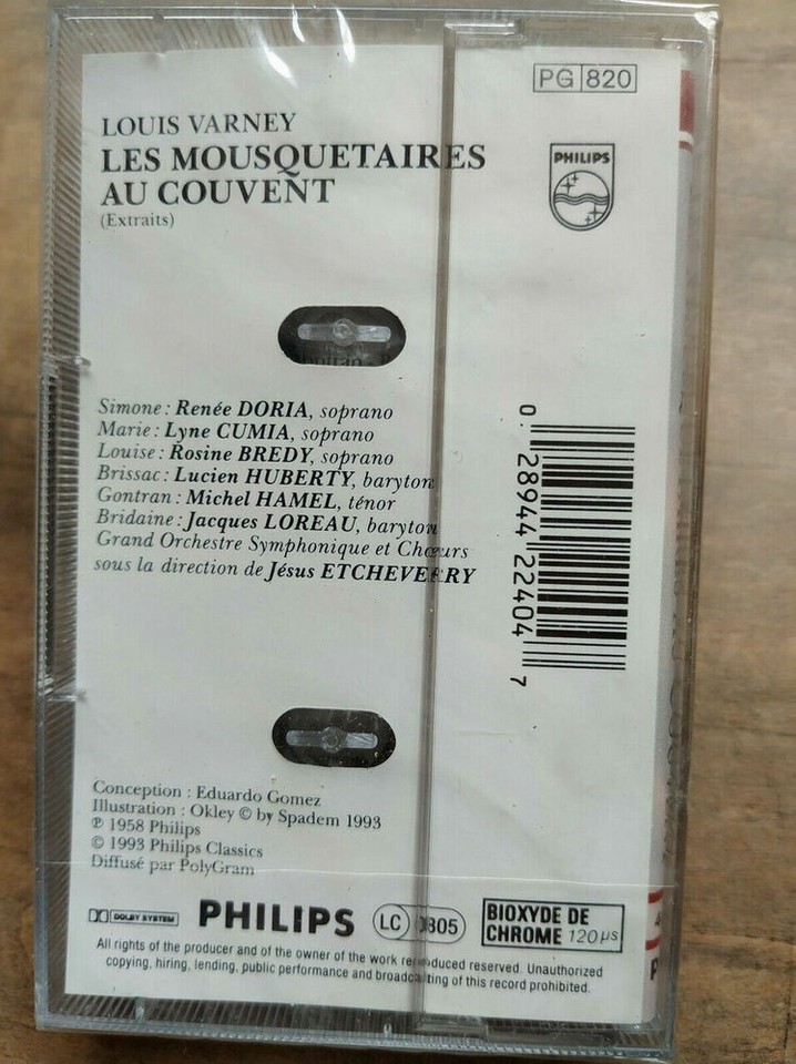 Louis Varney: Les mousquetaires au couvent/ Cassette Audio-K7 NEUVE ...