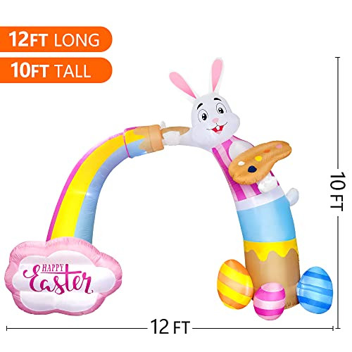 12FT Long Huge Easter Inflatable Bunny Archway Outdoor Decorations ...