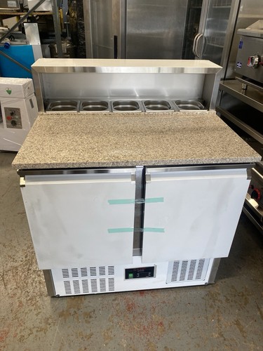 Commercial Brand New Marble Top 2 Door Pizza Topping Fridge with 5 G/N ...