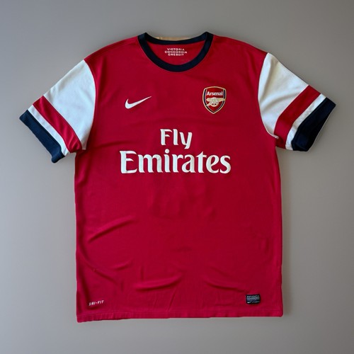 Nike Arsenal London Jersey Large Red White Wilshere Soccer Fifa World ...