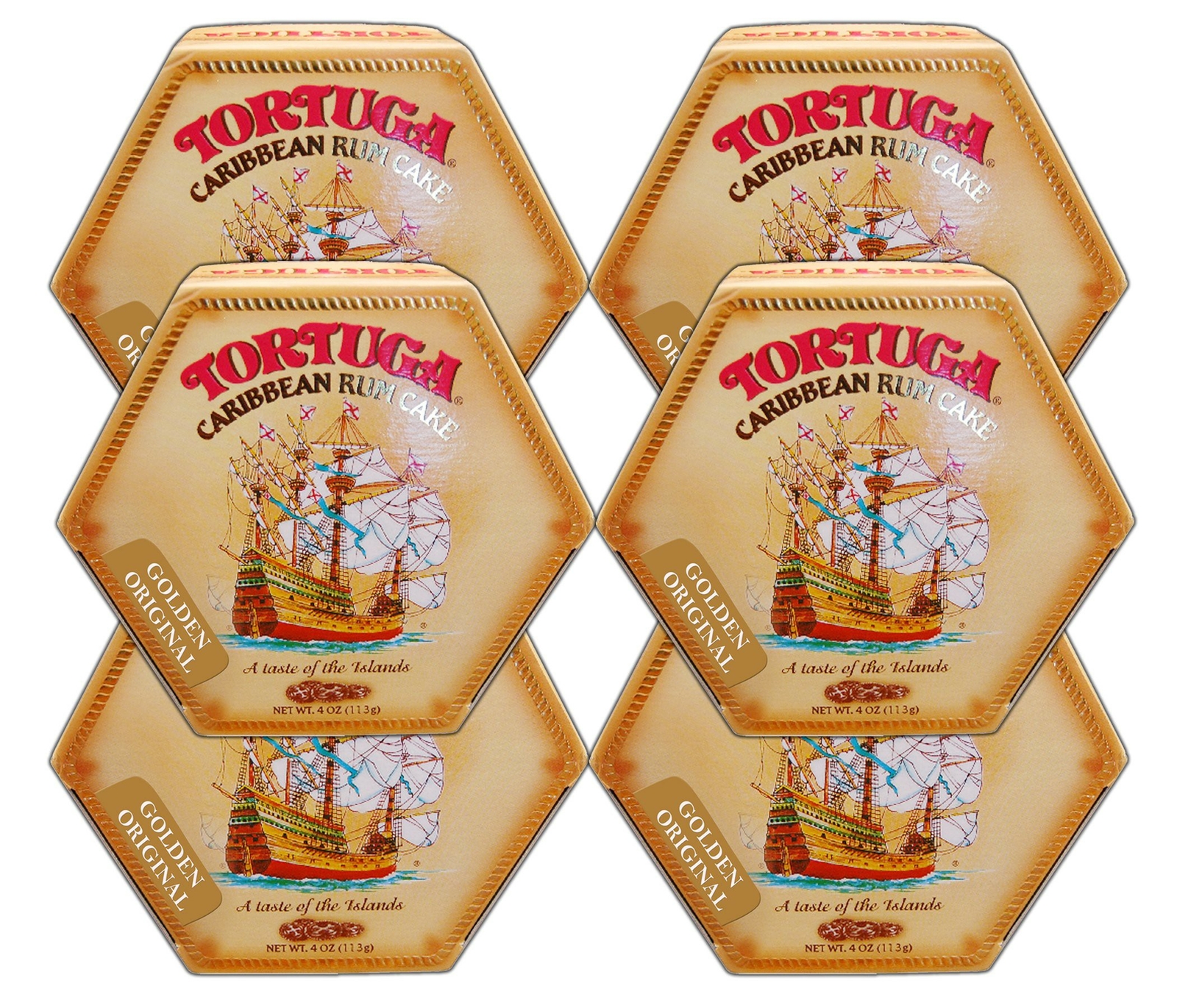 Tortuga Caribbean Golden Original Rum Cake, 4-Ounce Boxes (Pack of 6 ...