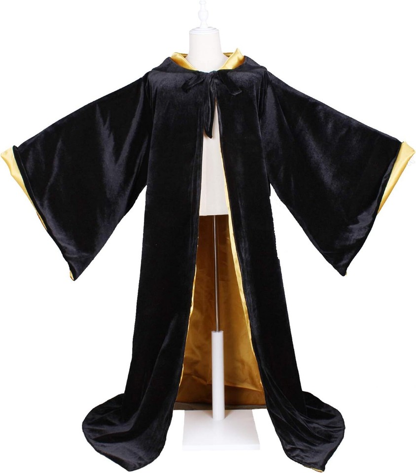 Velvet Wizard Robe with Satin Lined Hood and Sleeves | eBay
