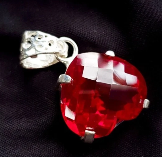Sterling Silver Plated Heart Cut Natural Ruby Locket 20.95 Ct Certified Pendant | eBay