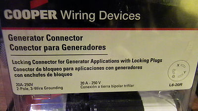 Cooper Wiring Devices Generator Connector 2-Pole, 3-Wire Grounding ...
