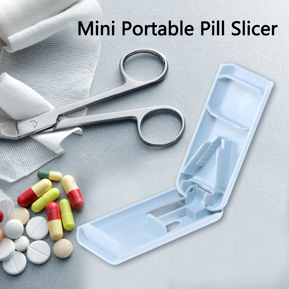 Medicine Cutter Box Mini Medicine Cutting Portable Safe with Blade ...