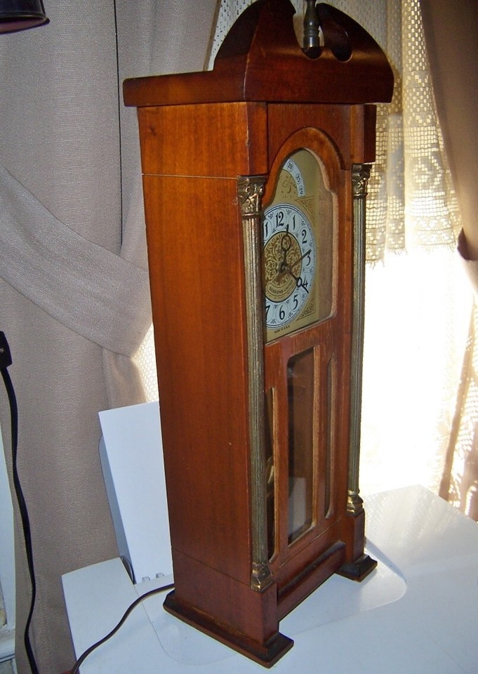 Vintage Estate Sessions United Mantel Shelf Clock Mini Grandfather ...