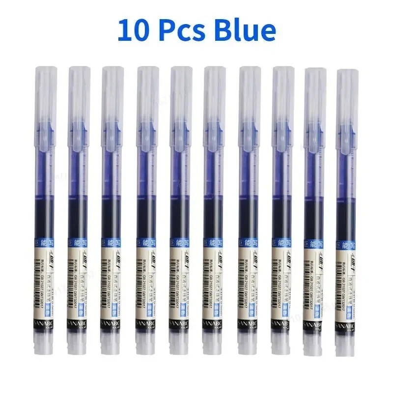 10Pcs/Set High Quality Needle Type Gel Pens Straight Liquid Ballpoint ...