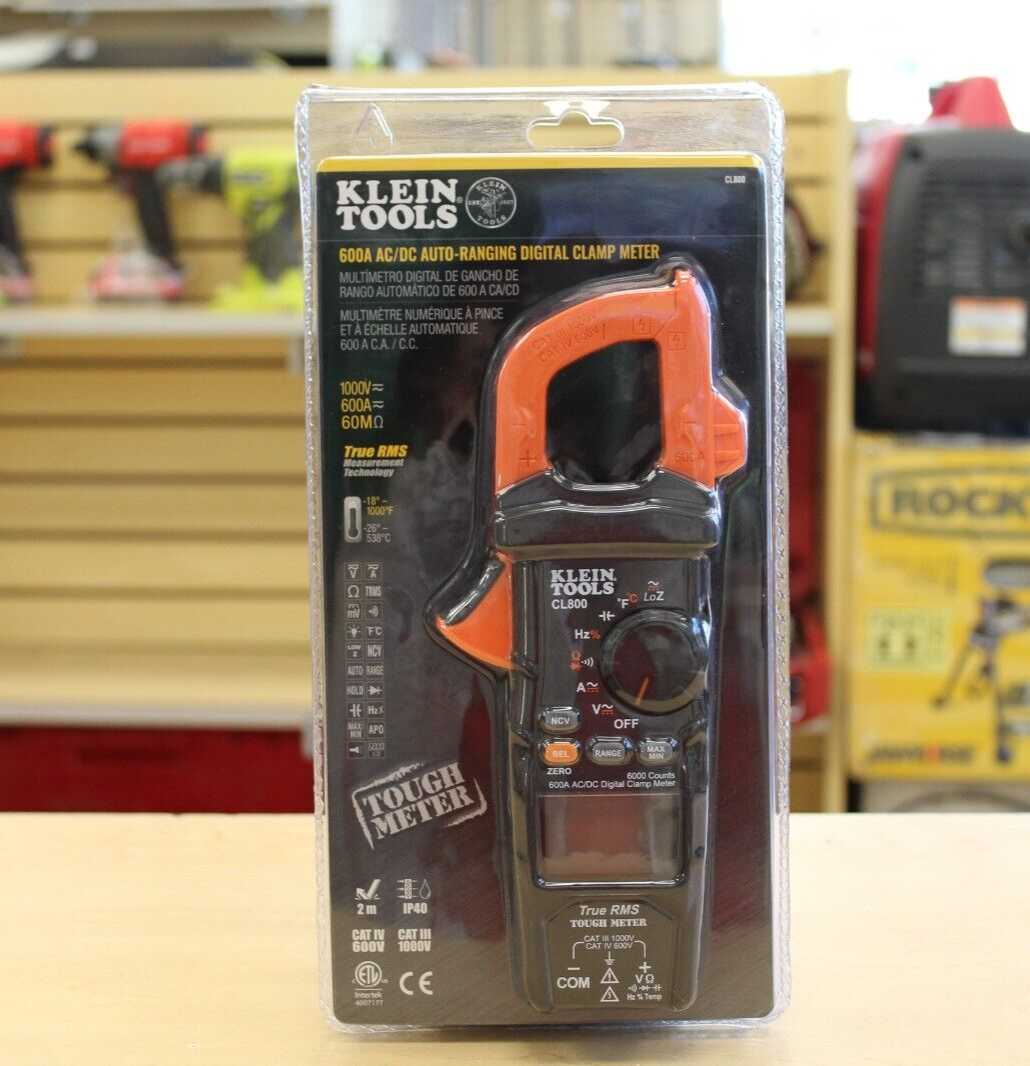 Klein Tools CL800 AC/DC True RMS Auto-Ranging Digital Clamp Meter *NEW ...