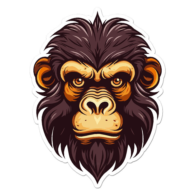 Chimp Monkey Gorilla, Vinyl Decal Sticker, Indoor Outdoor, 3 Sizes ...