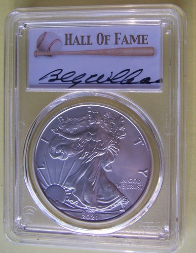 2021 $1 SILVER EAGLE MS70 TYPE 1 HAND SIGNED BILLY WILLIAMS FDOI HALL ...
