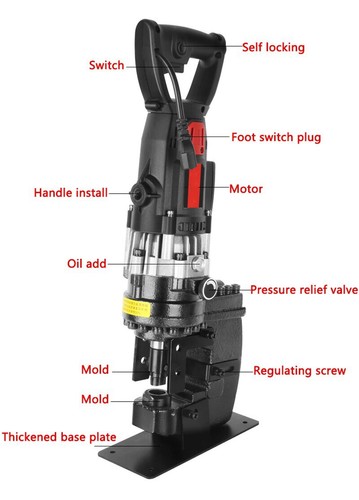 Electric Punching Machine 2200W Portable Angle Steel Channel Puncher 6 ...