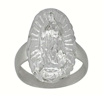 Sterling Silver Virgin Mary Ring Our Lady of Guadalupe Lucky Ring High ...