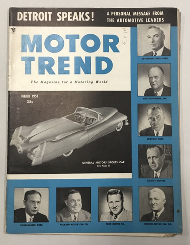 Motor Trend-March 1951-General Motors Sports Car-Message From ...
