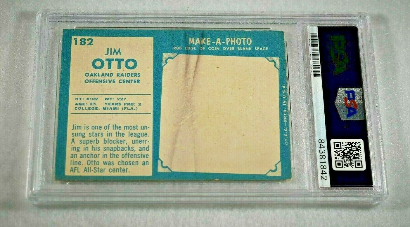 Rare 1961 JIM OTTO Signed Topps ROOKIE Card-Perfectly Centered-HOF ...