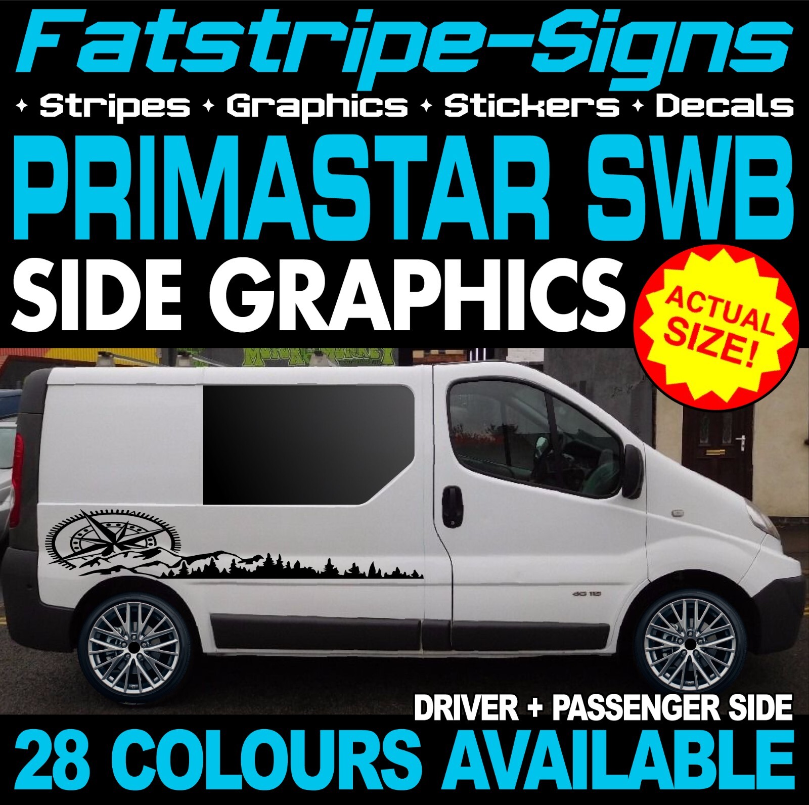 to fit NISSSAN PRIMASTAR SWB GRAPHICS STICKERS STRIPES CAMPER VAN ...