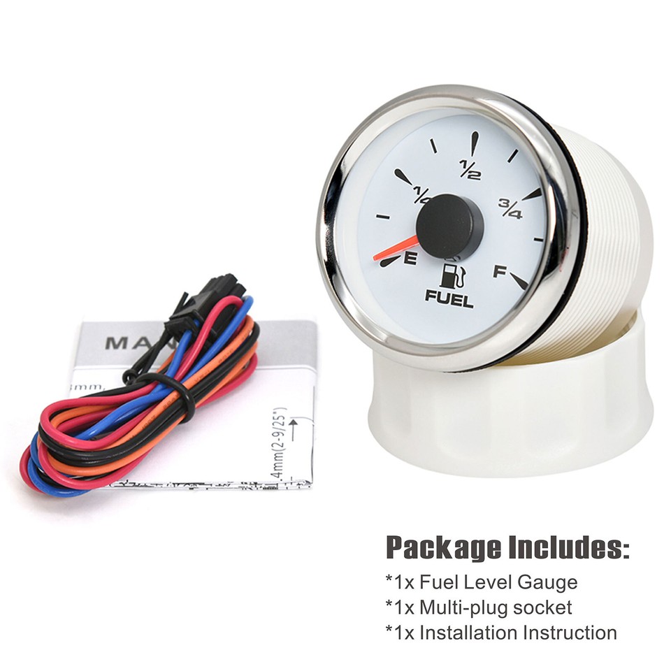 2" 52mm 7 Colors LED Fuel Level Gauge 0-90ohms For Boat Car Truck US ...