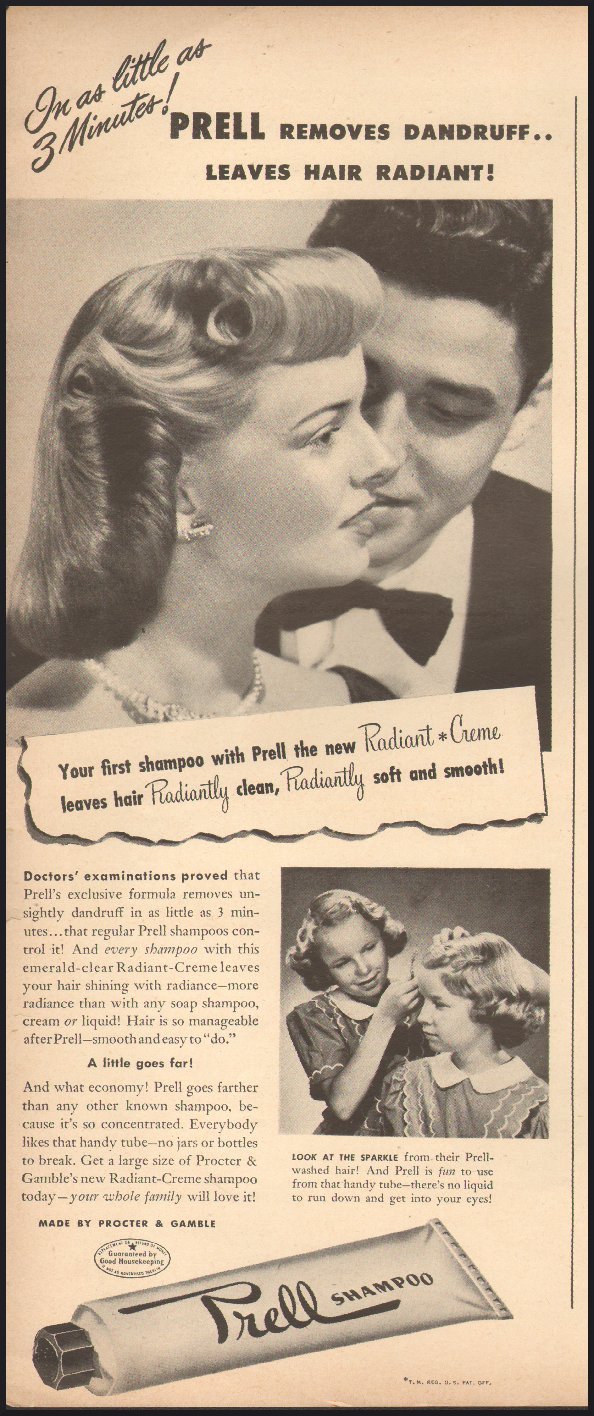 1948 Vintage ad for Prell Shampoo`retro hair fashion Photo Cosmetic ...