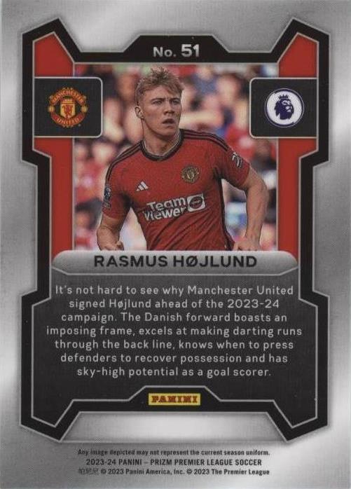 2023-24 Panini Prizm Premier League Rasmus Hojlund #51 for sale | eBay