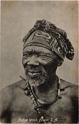 PC AFRICA, SOUTH AFRICA, NATIVE WITCH DOCTOR, Vintage Postcard (b53095 ...