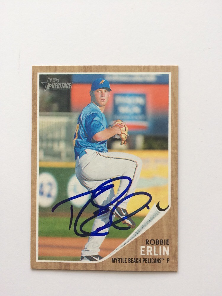 Robbie Erlin 2011 Topps Heritage Minors Autographed Padres Signed RC ...