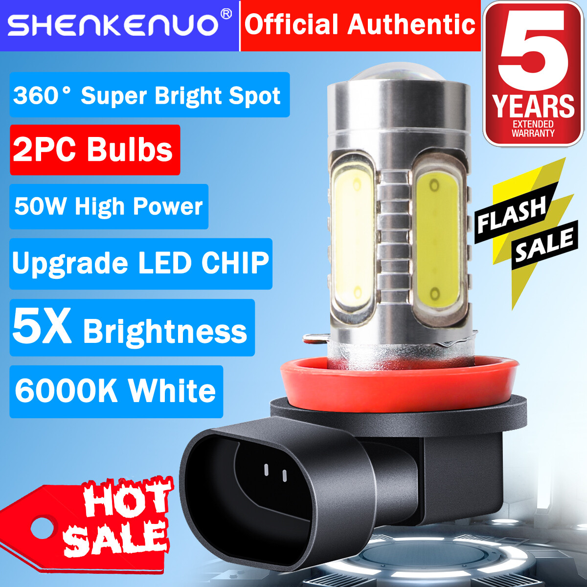 For 2006-2014 Acura RLX RL TL TSX MDX RDX- H11 H8 100W LED 6000K White ...