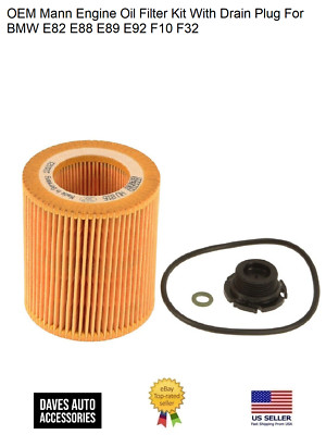 OEM Mann Engine Oil Filter Kit With Drain Plug For BMW E82 E88 E89 E92 ...