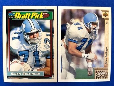 NFL - Brian Bollinger 1992 Topps Draft Pick RC & 1992 Upper Deck Star ...