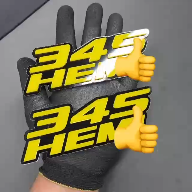 2x Yellow black 345 hemi Emblems 345 Hemi Side Fender Badge 3D for 345 ...