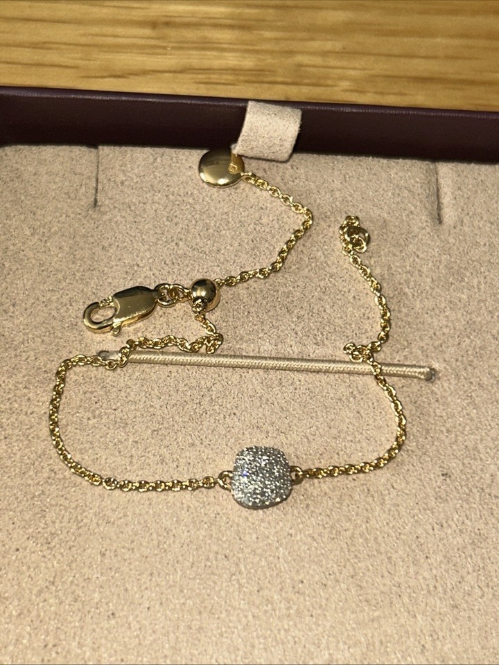Monica Vinader Nura Mini Nugget Diamond Bracelet 18k Gold Vermeil ...