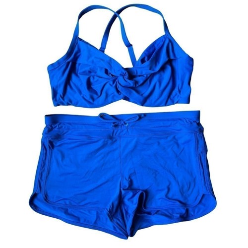 Athleta Swim Set Yacht Blue Small Kata Surge Shorts & 36D/DD Twist Up ...