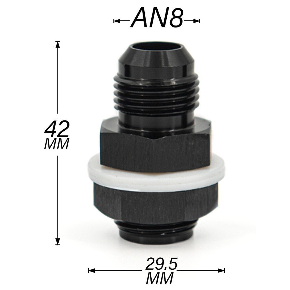 2Pcs 6AN 8AN 10AN Male Flare Fuel Cell Bulkhead Fittings With Teflon ...