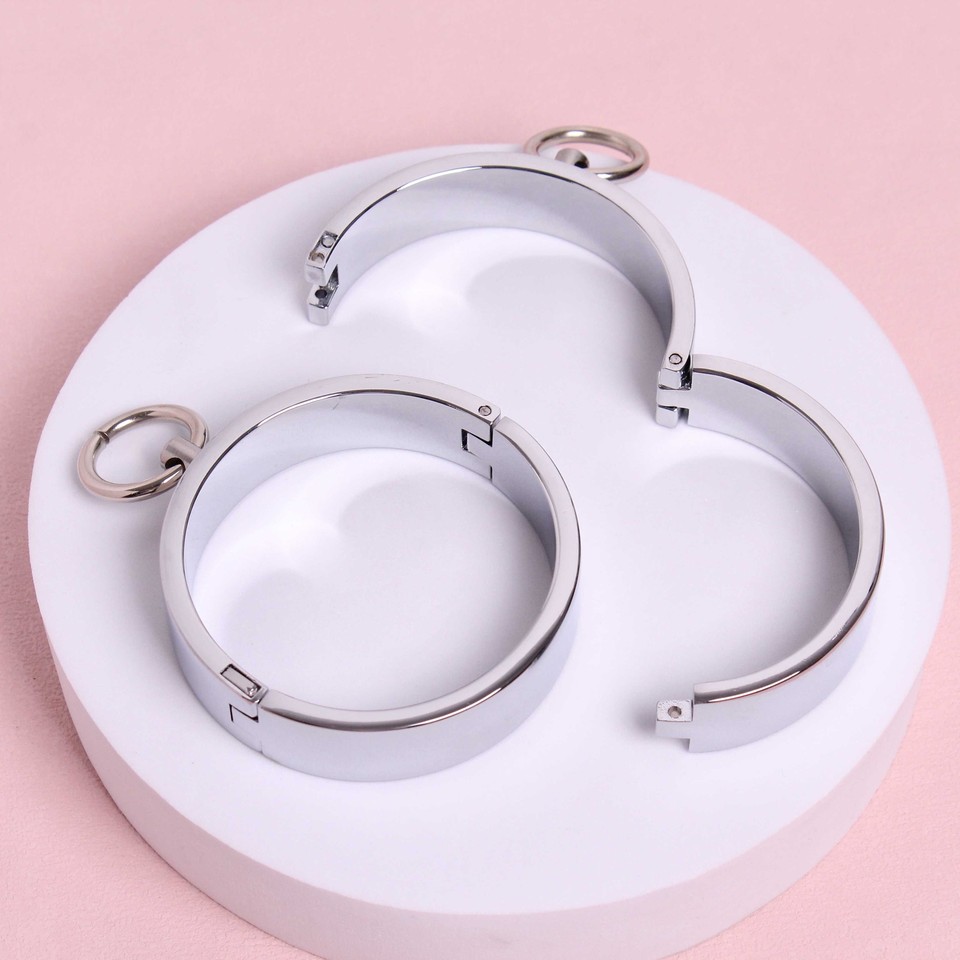 Heavy Stainless Steel Metal Bondage Neck Collar Handcuffs Ankle Cuffs ...
