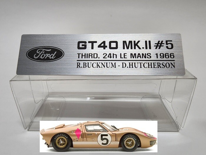 1/18 Ford GT40 MK2 MK4 MK1 Metal Name Plate plaque for Exoto Shelby ...