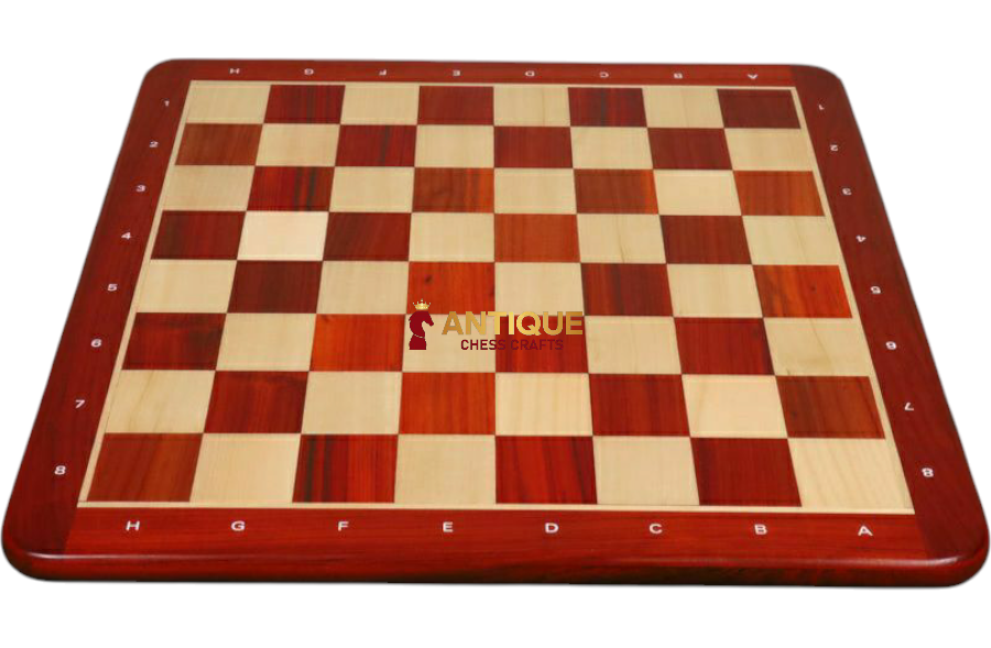 21" Chess board-Solid Luxury Bud Rosewood/ Maple-55 mm square-Algebraic ...