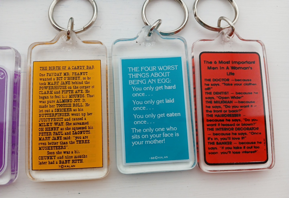 Vintage Kalan Naughty Funny Sayings Keychains Lot Of 14 | eBay