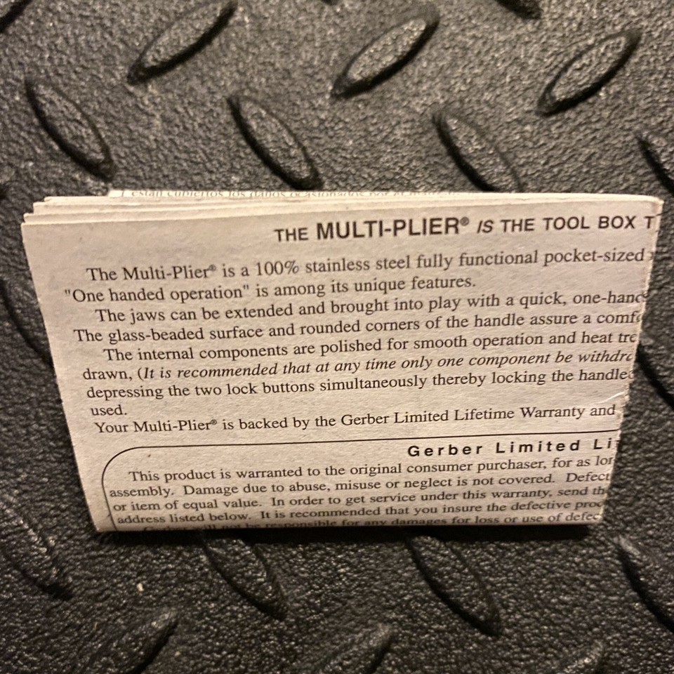 Vintage Gerber Multi Tool Multi-Plier Made In USA Patent Pending ...